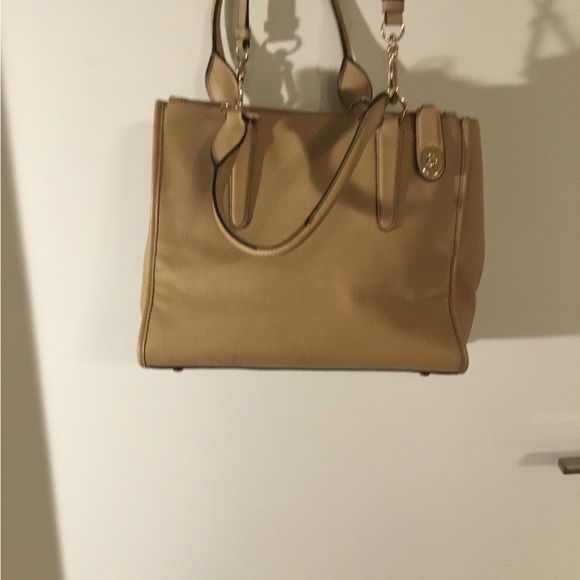 Coach | Bags | Coach Beige Leather Crossbody Satchel Bag 2 | Poshmark